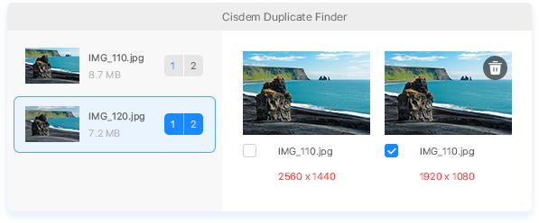 Select Duplicate Files for Removal in Cisdem Duplicate Finder