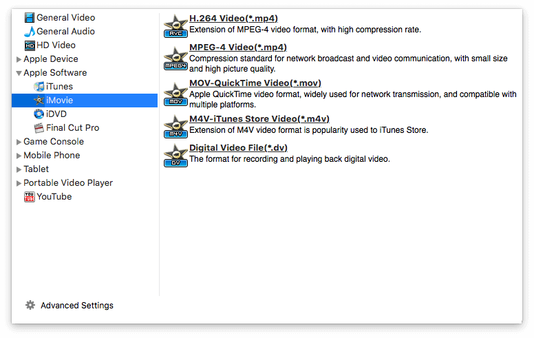 iMovie Formats: How to Convert Any Video to iMovie Supported Formats